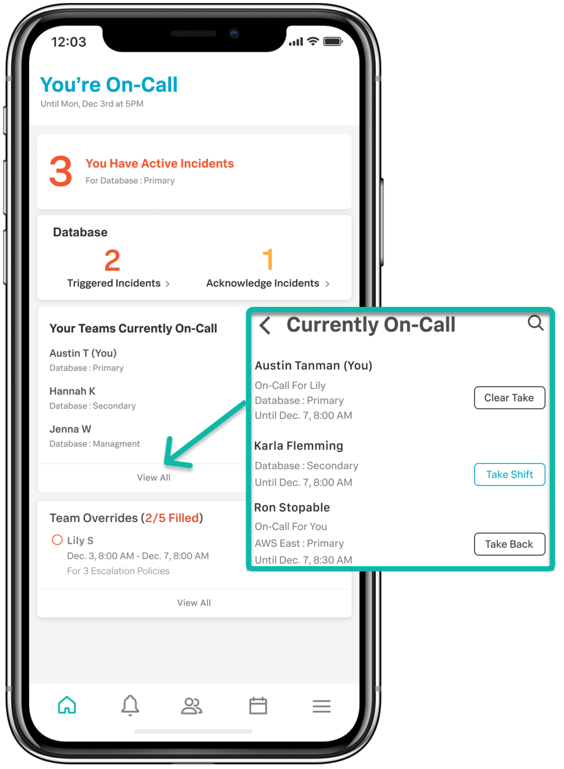 Mobile App - Schedule & Scheduled Overrides | Splunk On-Call Software